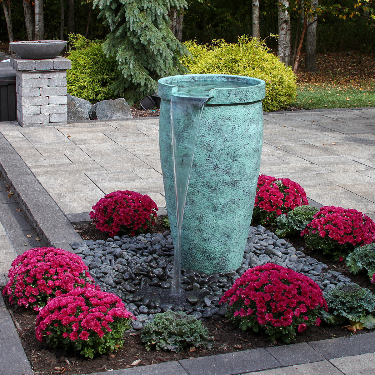Brass Patina Round Urn Fountain Complete Kit - 30", 36", 42" | Pondscape